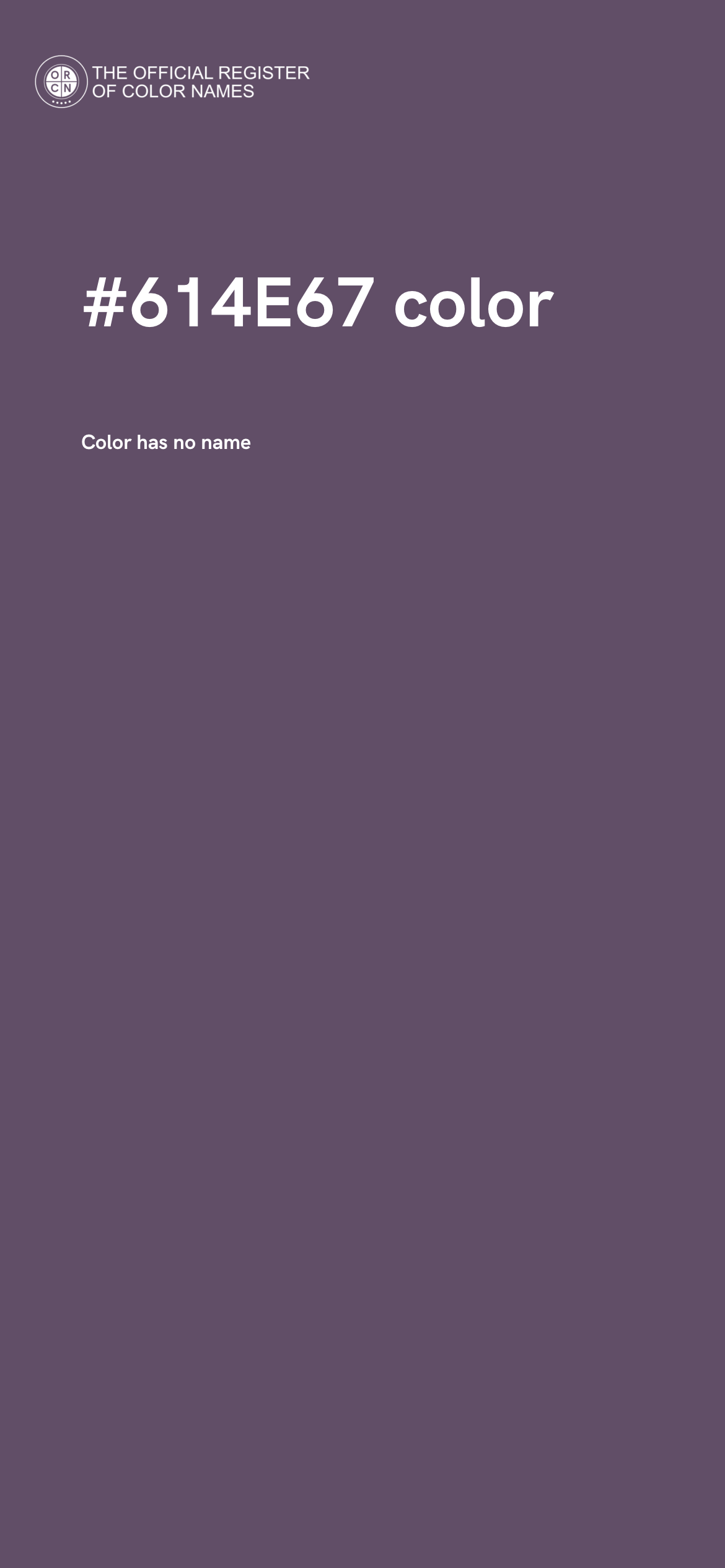 Color #614E67 - The Official Register of Color Names