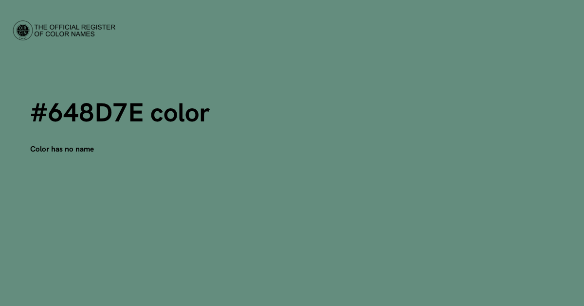 Color #648D7E - The Official Register of Color Names