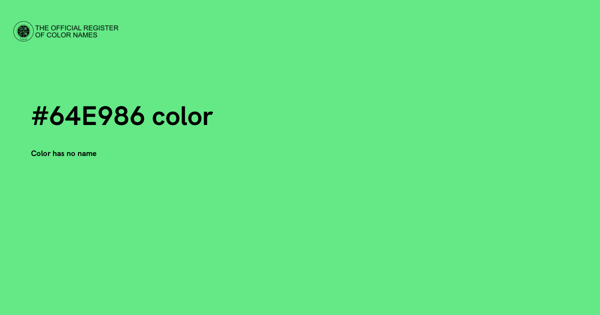 Very Light Malachite Green color - #64E986 - The Official Register of ...