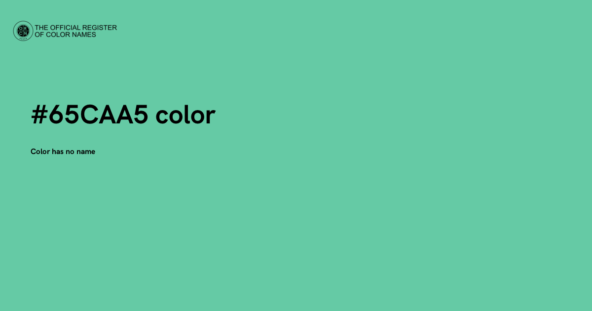 Color #65CAA5 - The Official Register of Color Names