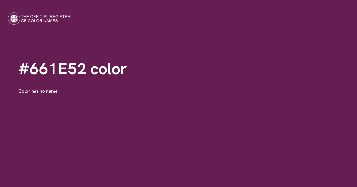 Color #661E52 - The Official Register of Color Names