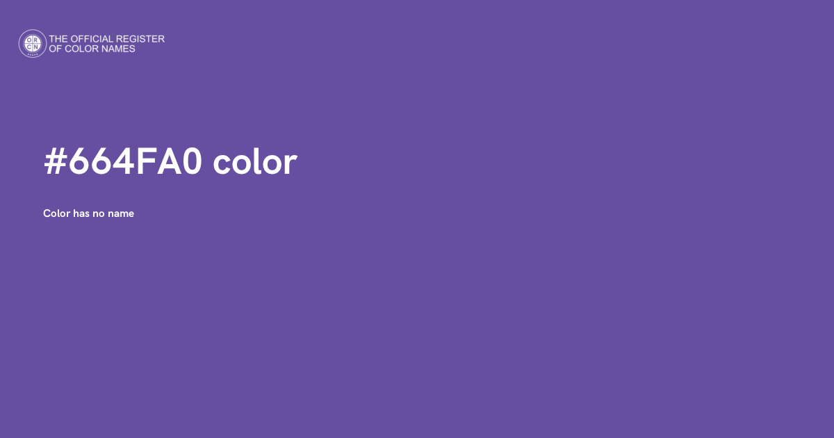 Color #664FA0 - The Official Register of Color Names