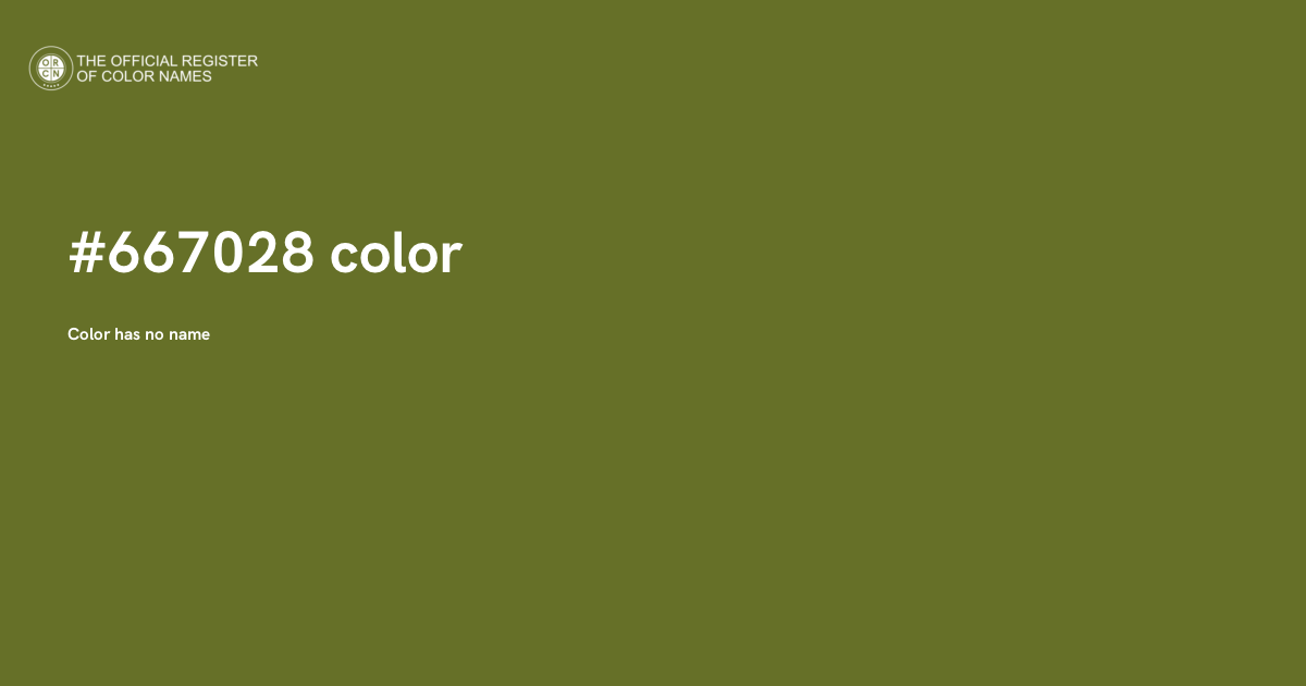 Rain Forest color - #667028 - The Official Register of Color Names