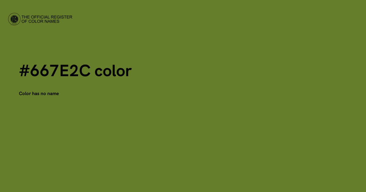 Dirty Green color - #667E2C - The Official Register of Color Names