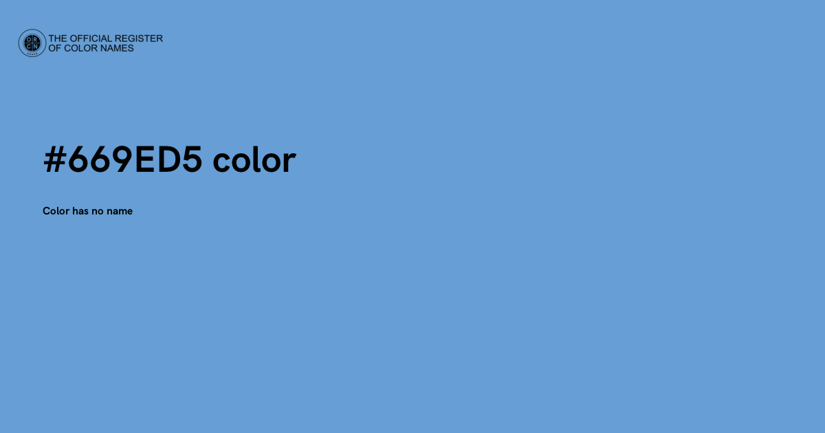 Color #669ED5 - The Official Register of Color Names