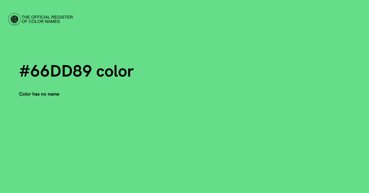 Color #66DD89 - The Official Register of Color Names