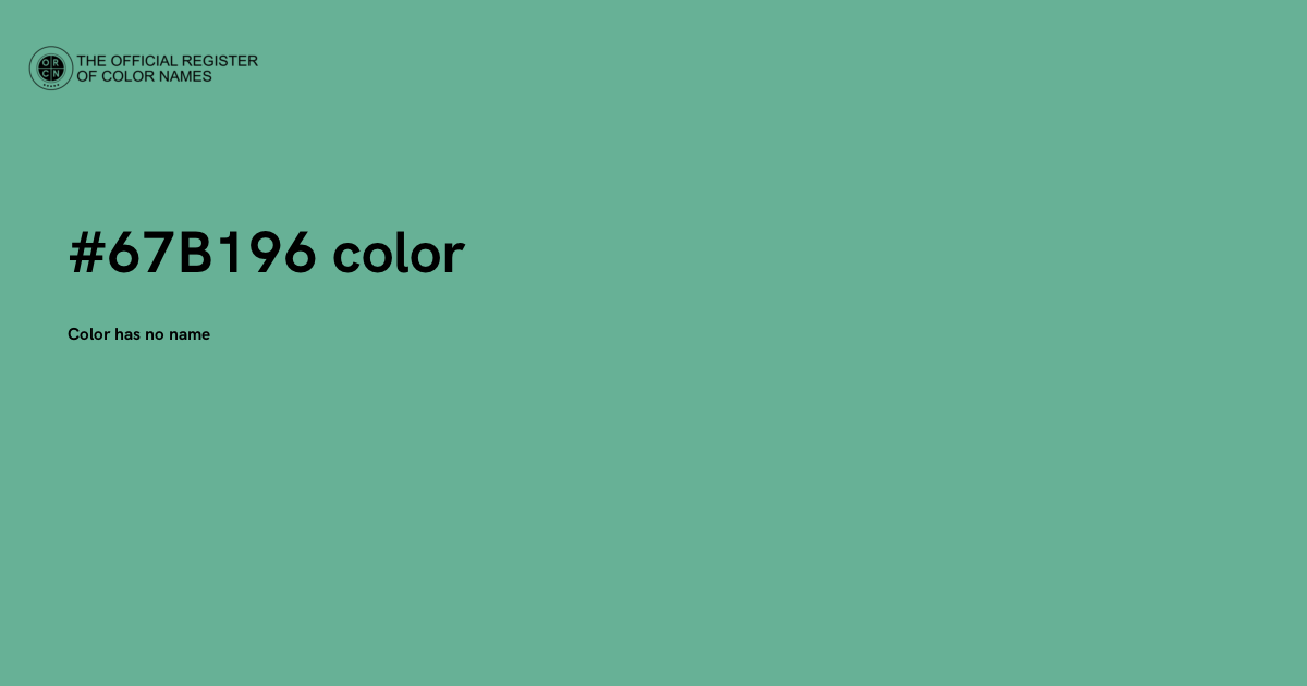 Color #67B196 - The Official Register of Color Names