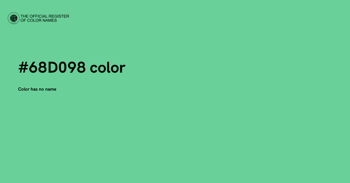 Color #68D098 - The Official Register of Color Names