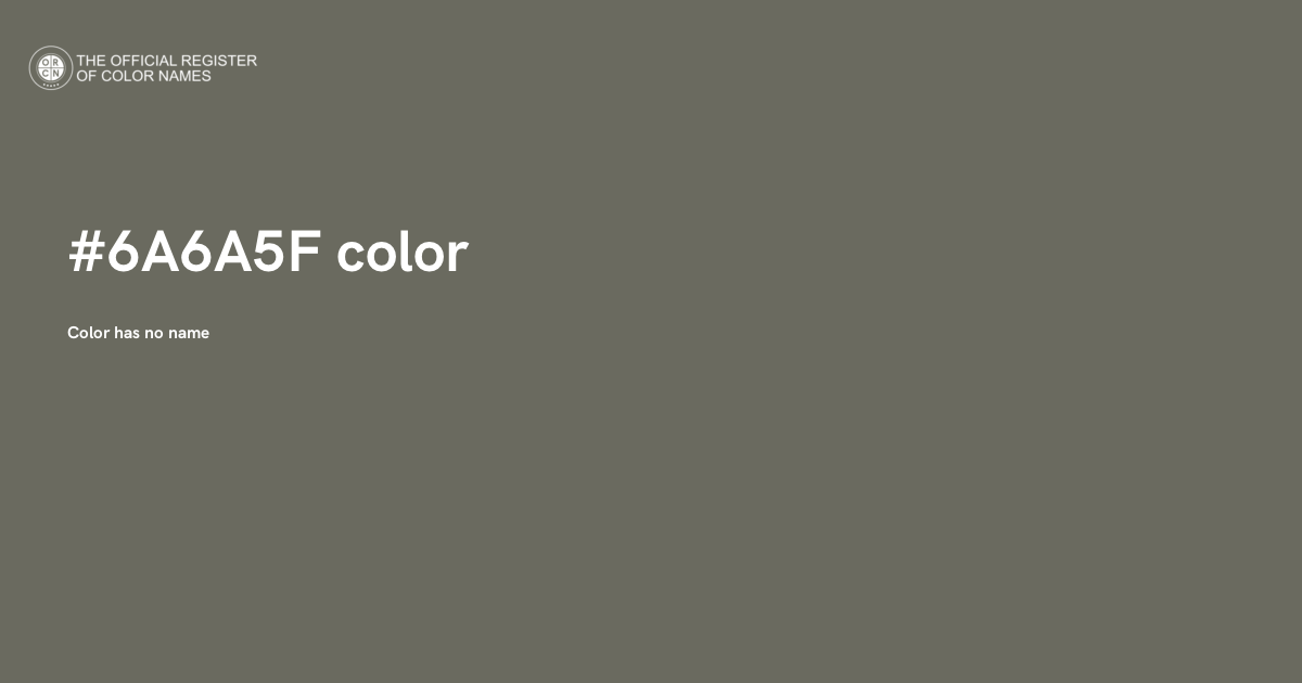 Double Tapa color - #6A6A5F - The Official Register of Color Names