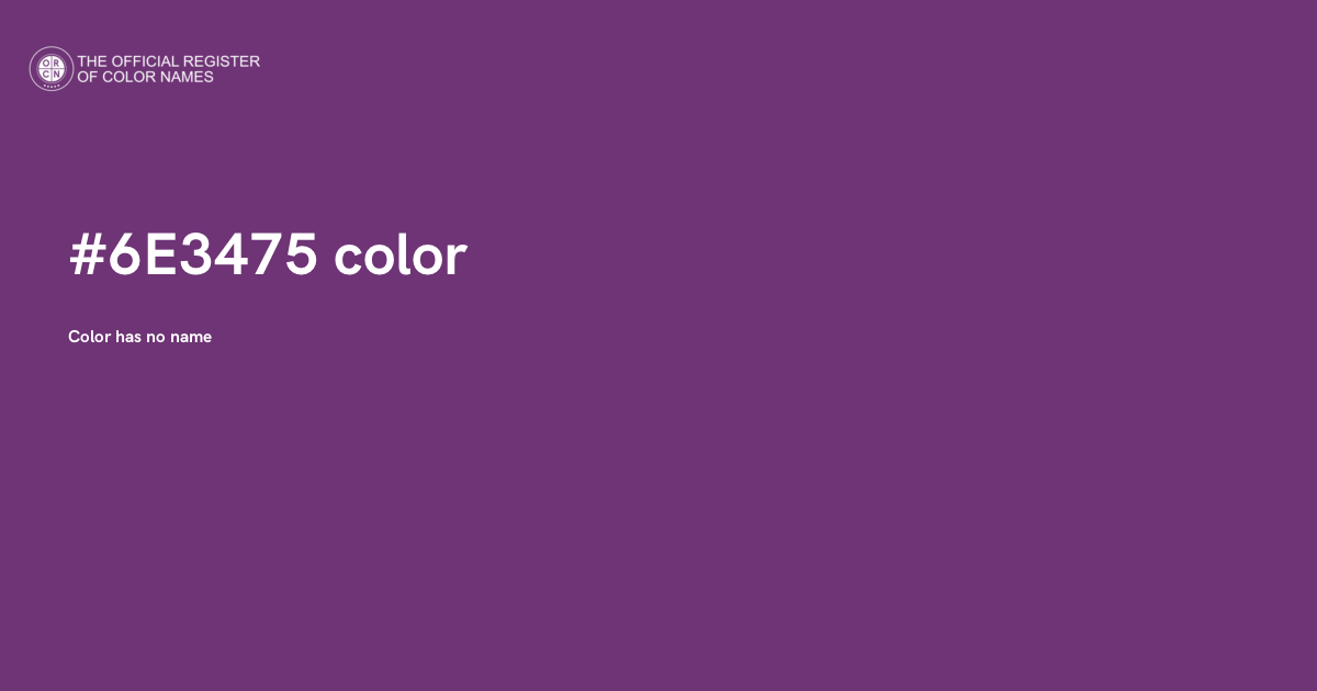 Color #6E3475 - The Official Register of Color Names