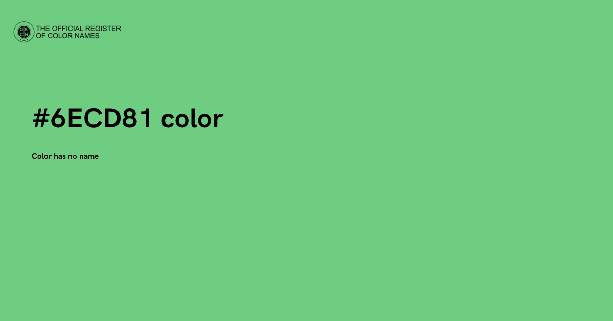 Color #6ECD81 - The Official Register of Color Names