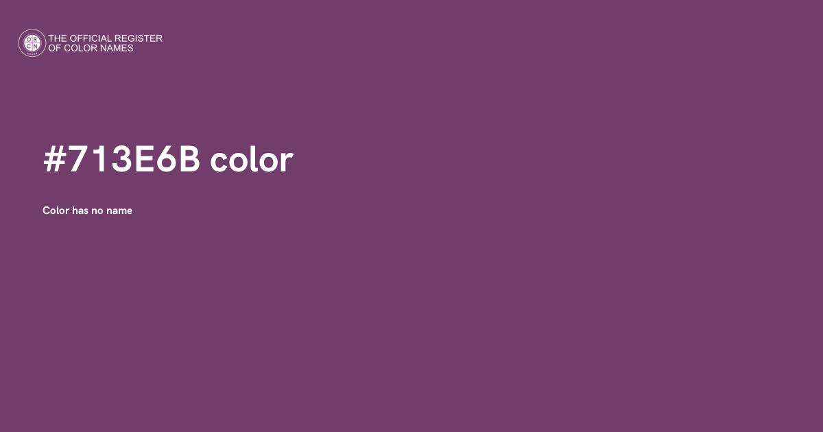 Color #713E6B - The Official Register of Color Names