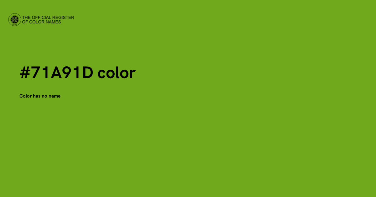 Christi color - #71A91D - The Official Register of Color Names