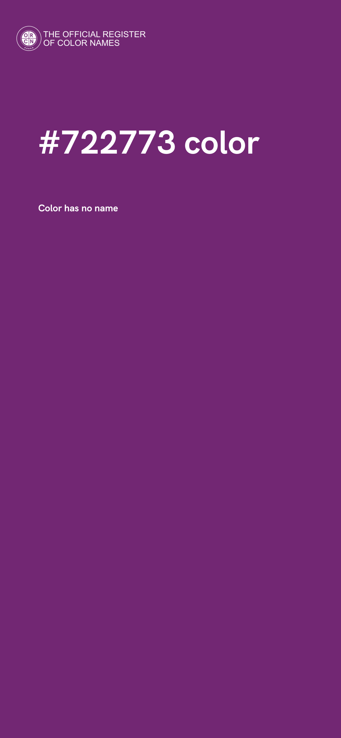 Color #722773 - The Official Register of Color Names
