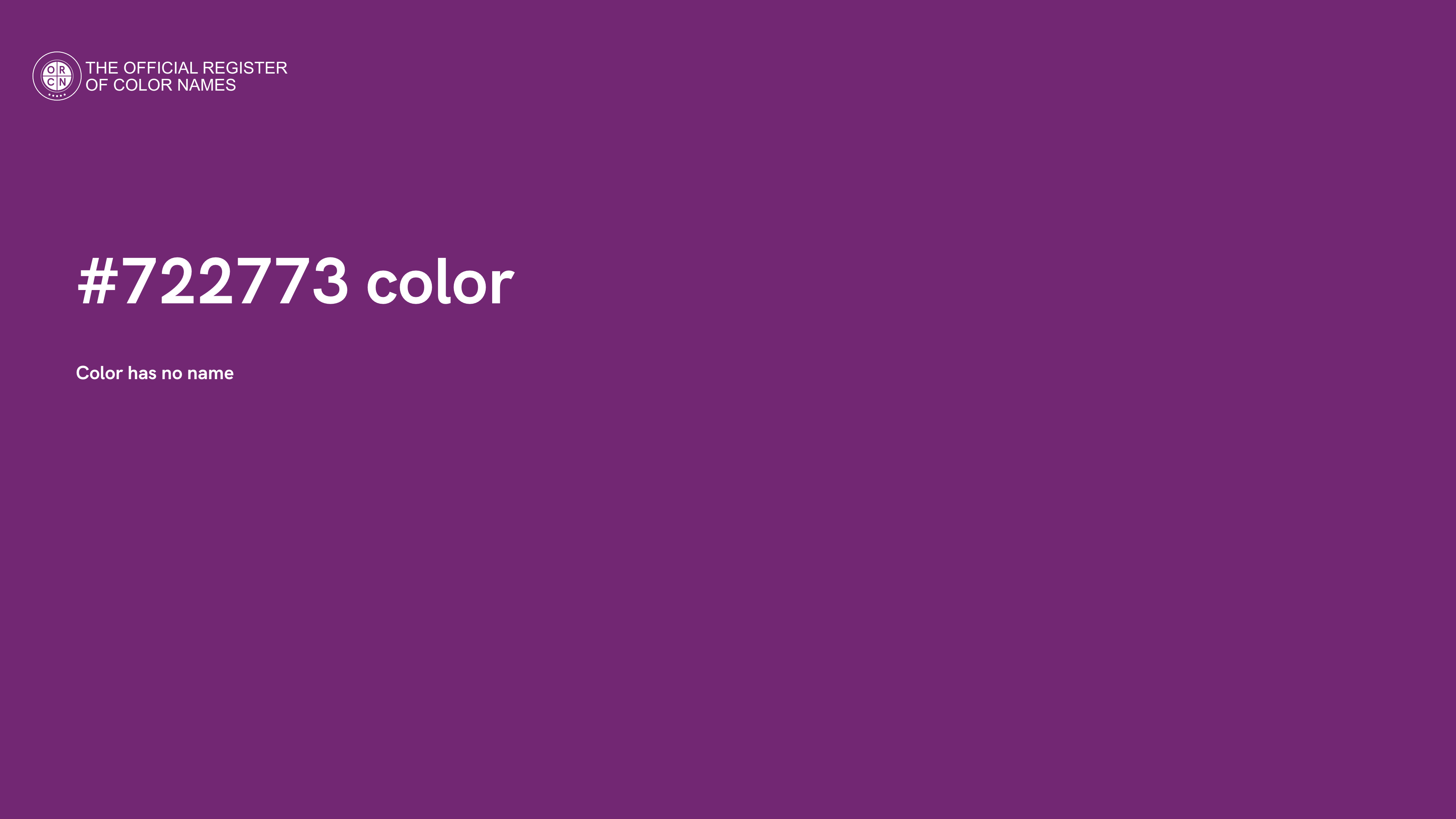 Color #722773 - The Official Register of Color Names