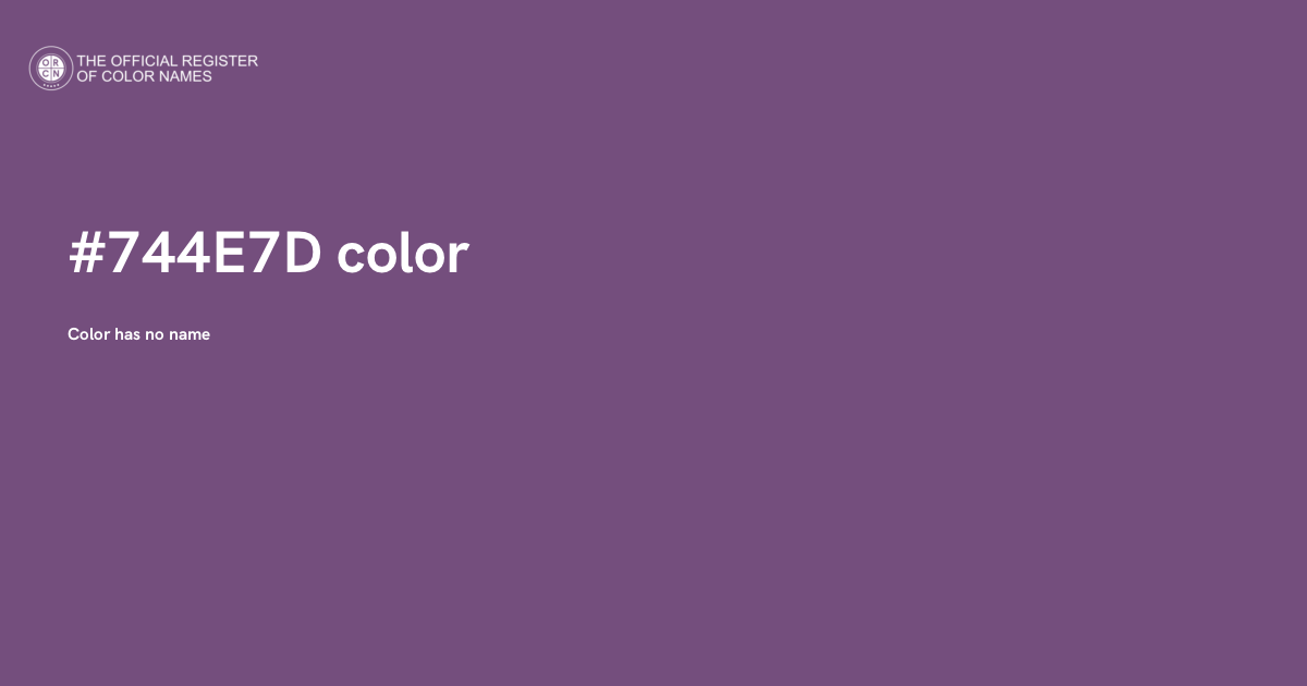Color #744E7D - The Official Register of Color Names