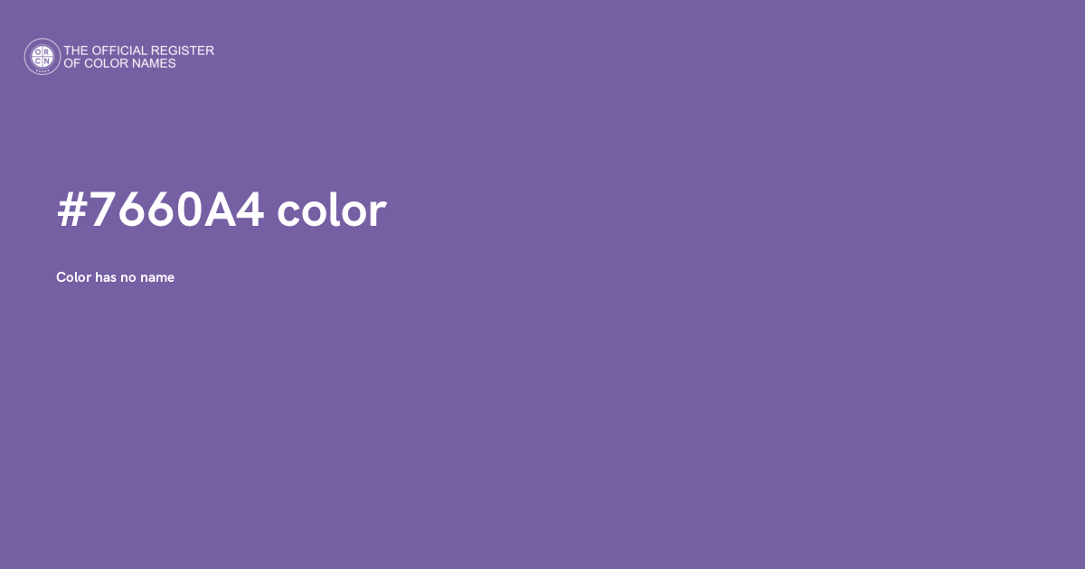 Color #7660A4 - The Official Register of Color Names