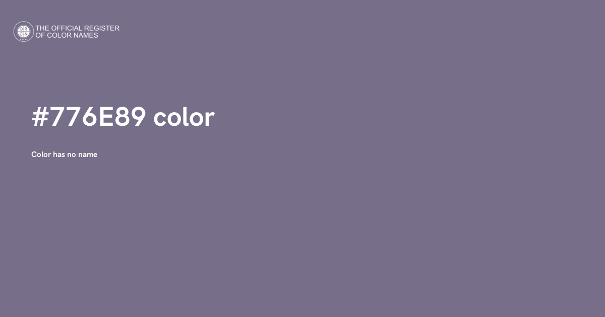 Color #776E89 - The Official Register of Color Names