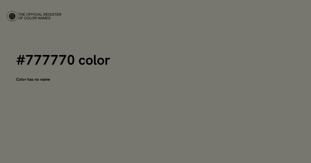 Half Chicago color - #777770 - The Official Register of Color Names