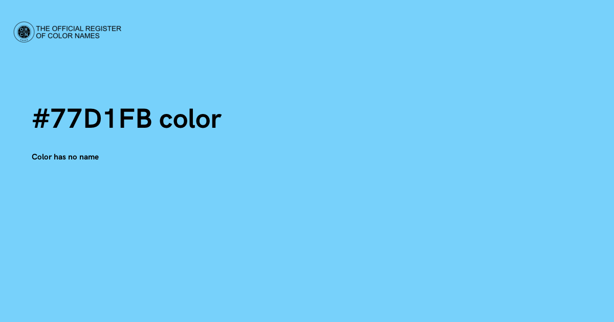 Color #77D1FB - The Official Register of Color Names