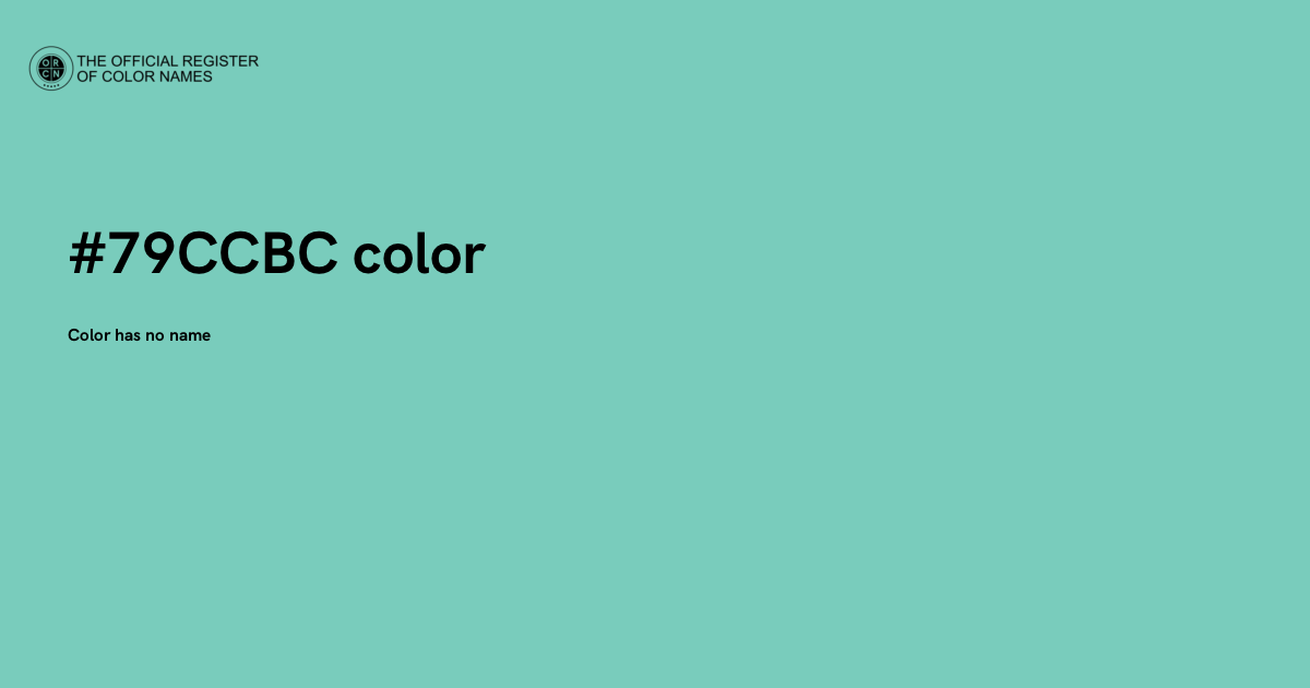 Color #79CCBC - The Official Register of Color Names