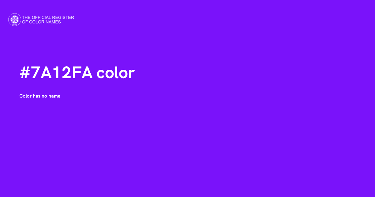 Color #7A12FA - The Official Register of Color Names