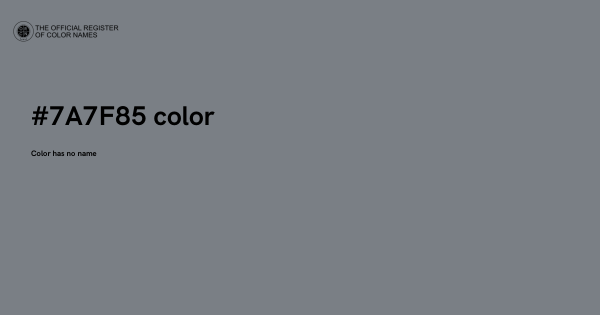 Eighth Tuna color - #7A7F85 - The Official Register of Color Names