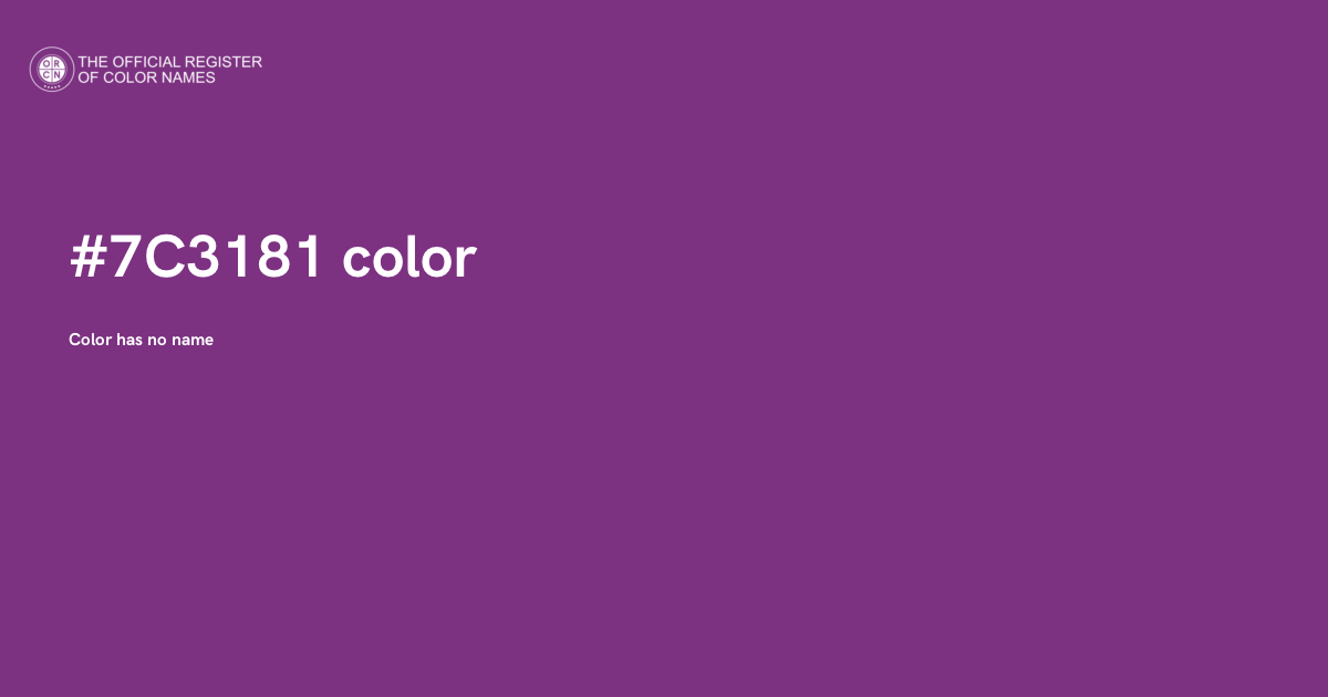 Color #7C3181 - The Official Register of Color Names