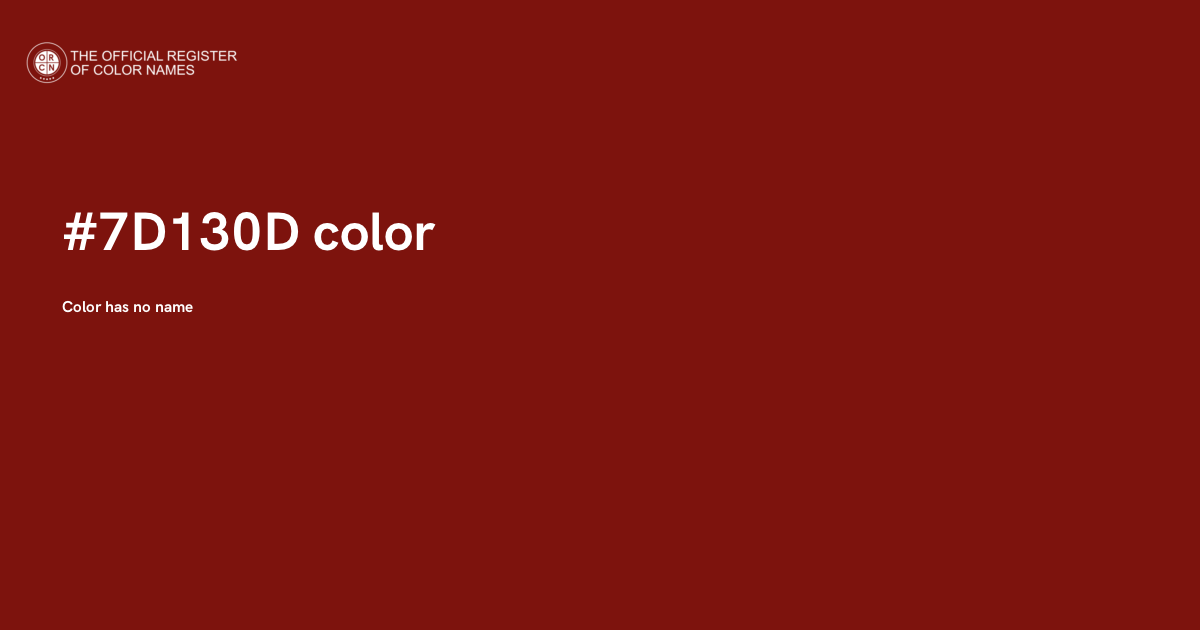 Color #7D130D - The Official Register of Color Names