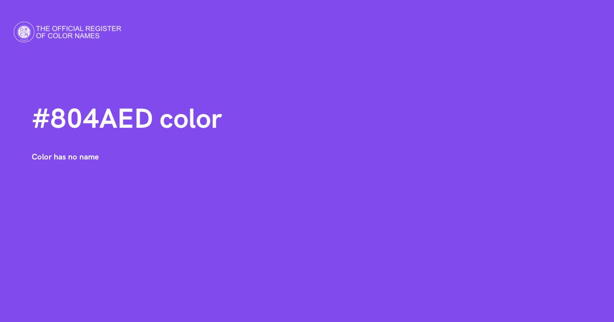 Color #804AED - The Official Register of Color Names