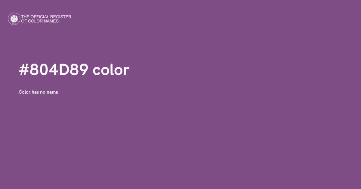 Color #804D89 - The Official Register of Color Names