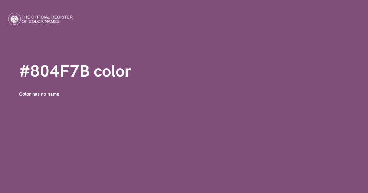 Color #804F7B - The Official Register of Color Names