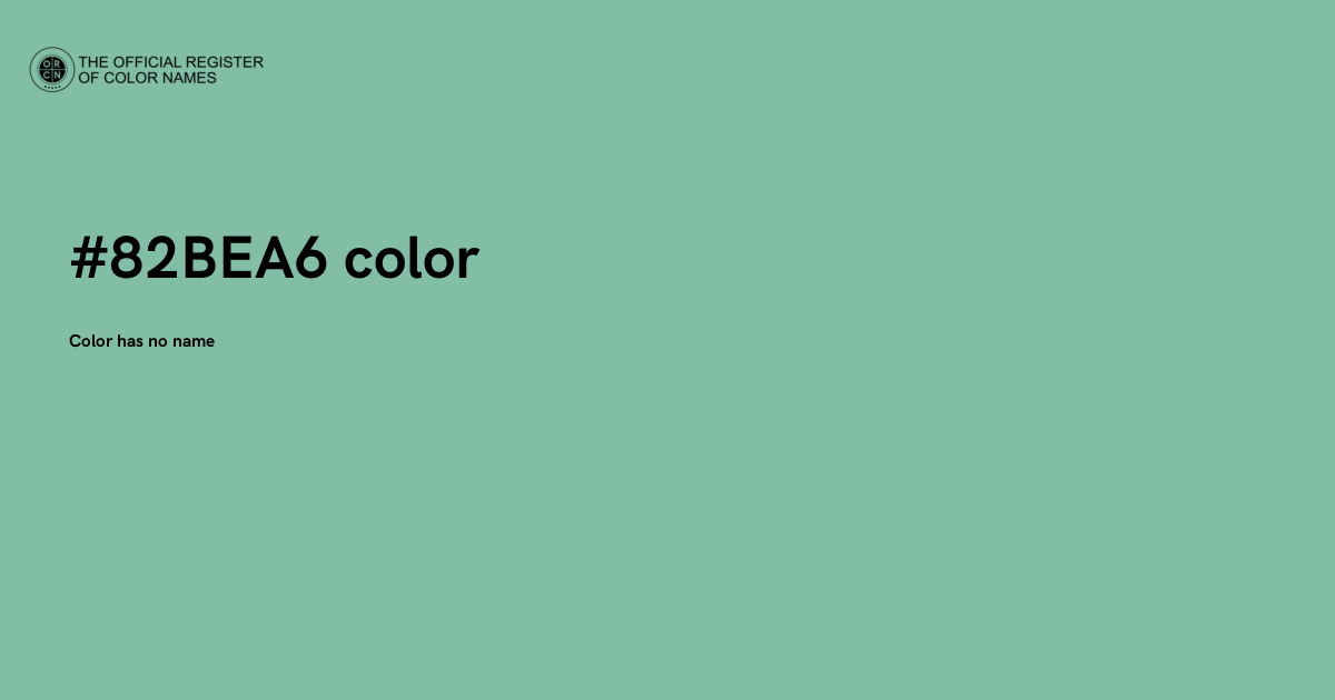 Color #82BEA6 - The Official Register of Color Names
