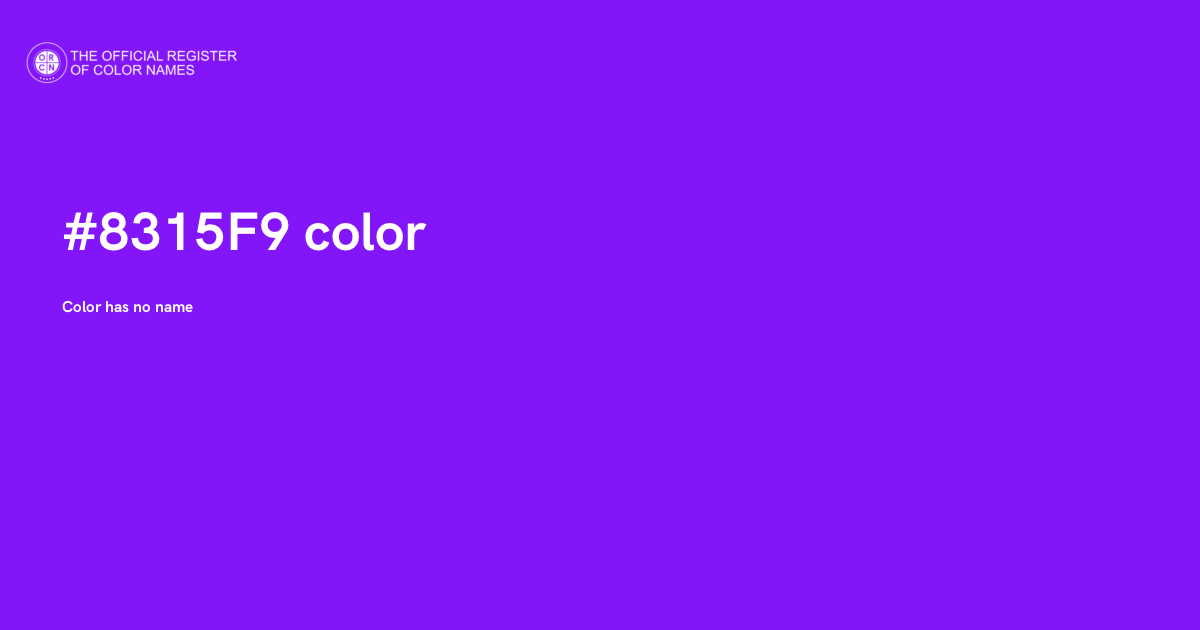 Color #8315F9 - The Official Register of Color Names