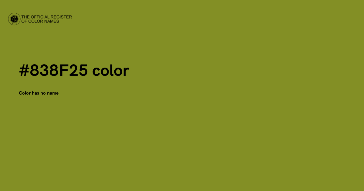 Color #838F25 - The Official Register of Color Names