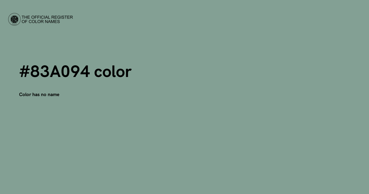 Color #83A094 - The Official Register of Color Names