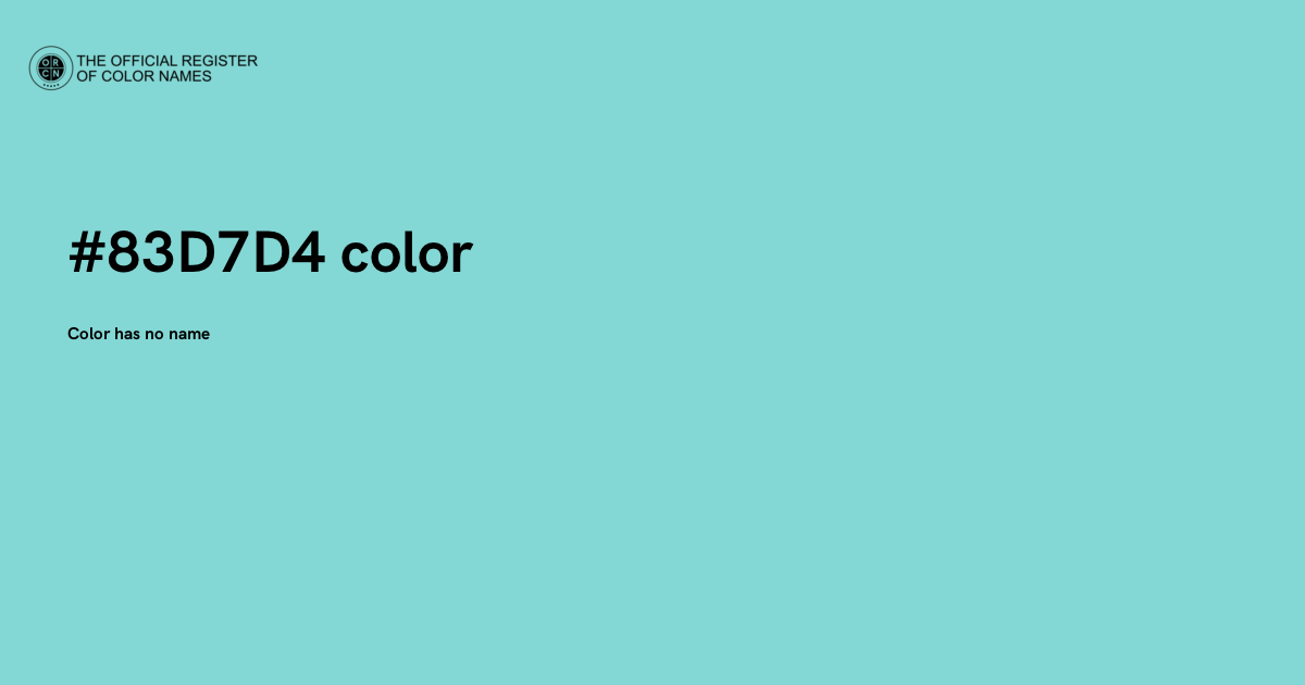 Color #83D7D4 - The Official Register of Color Names