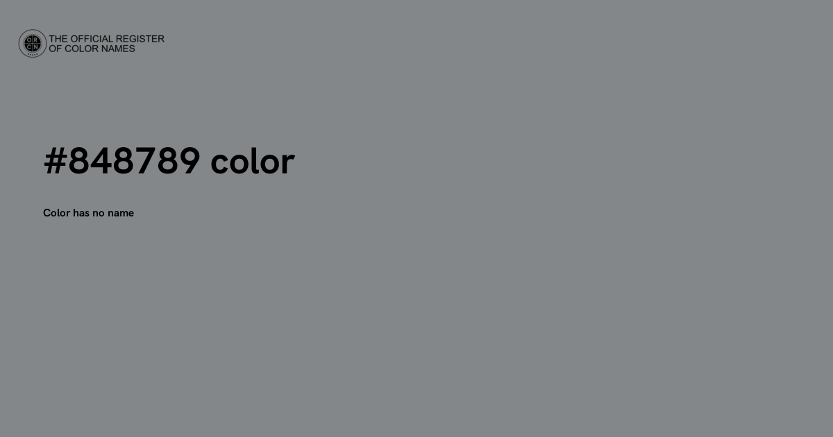Aluminium color - #848789 - The Official Register of Color Names