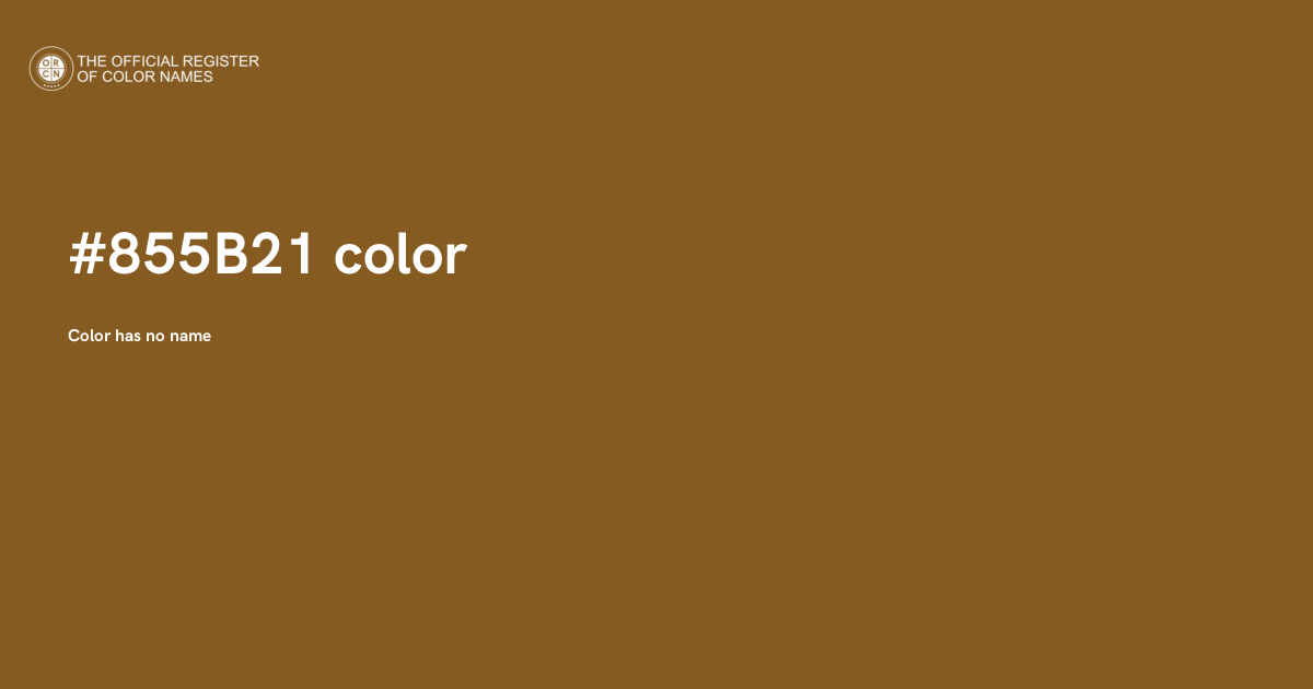 Color #855B21 - The Official Register of Color Names