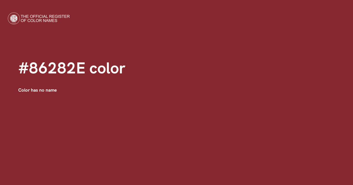 Flame Red color - #86282E - The Official Register of Color Names