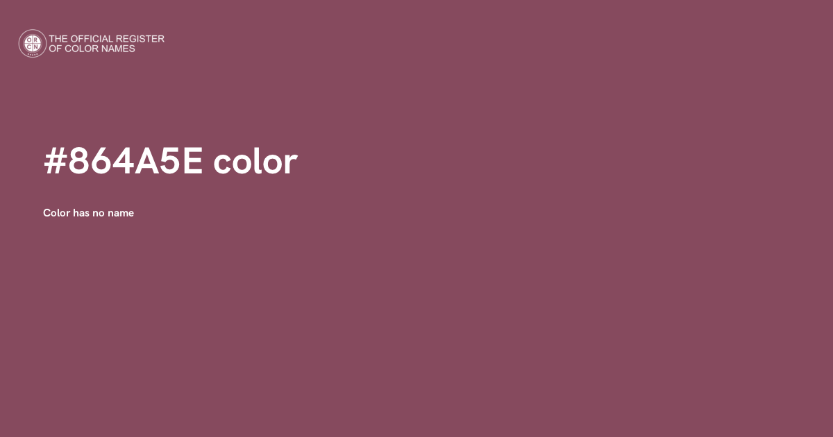 Color #864A5E - The Official Register of Color Names
