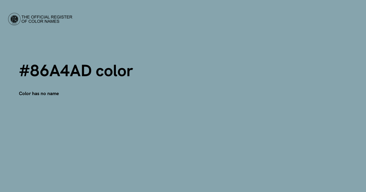 Color #86A4AD - The Official Register of Color Names