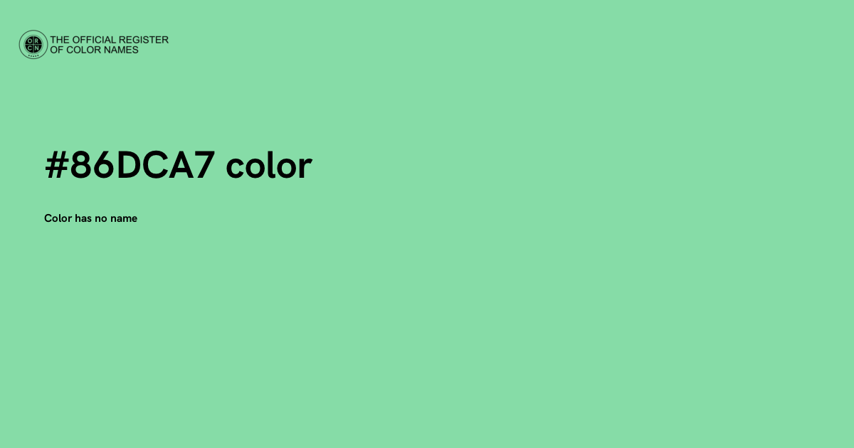 Color #86DCA7 - The Official Register of Color Names