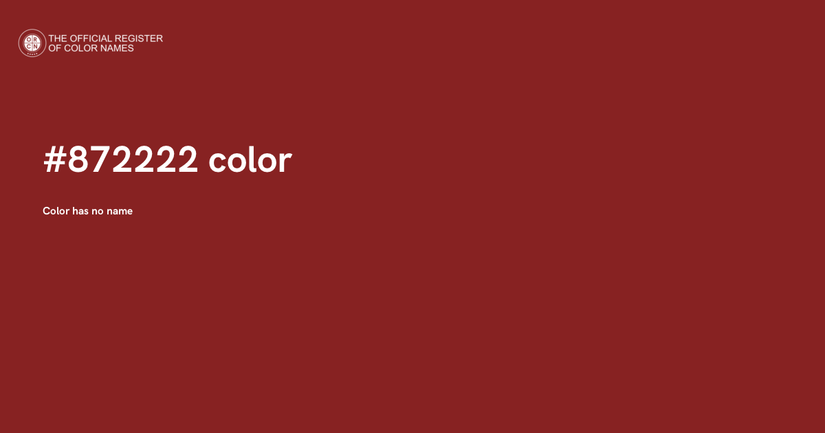 Color #872222 - The Official Register of Color Names