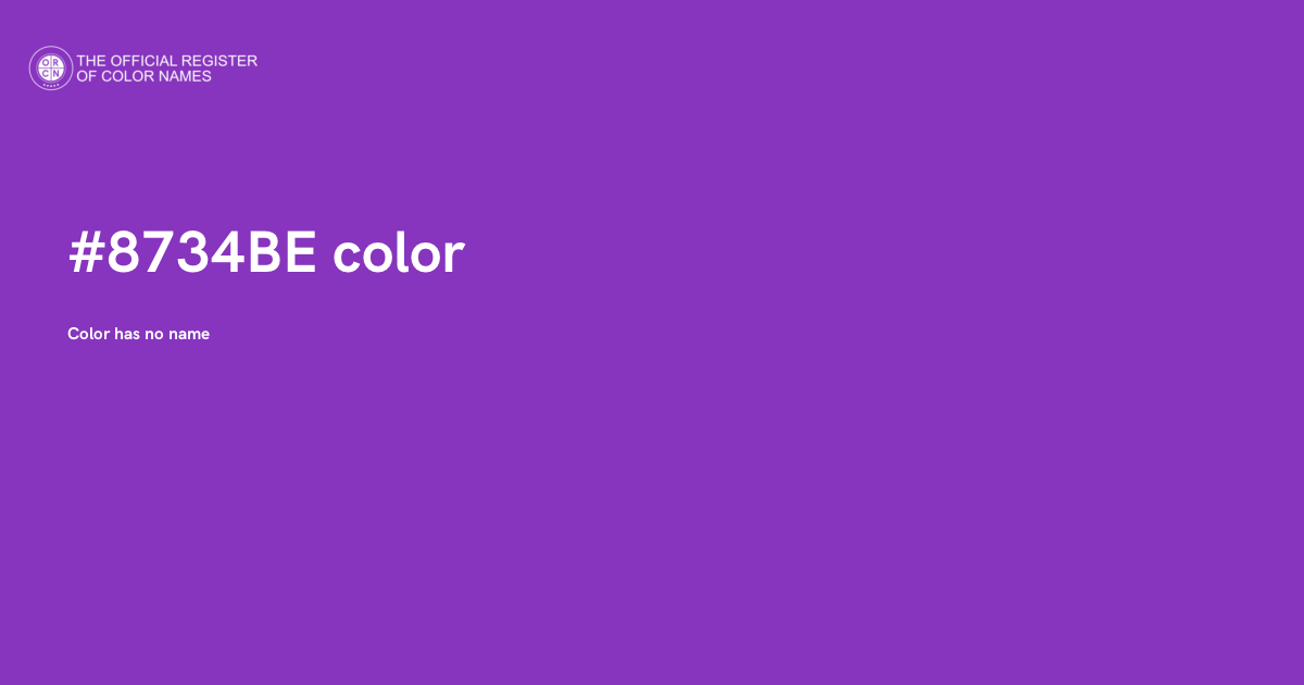 Color #8734BE - The Official Register of Color Names