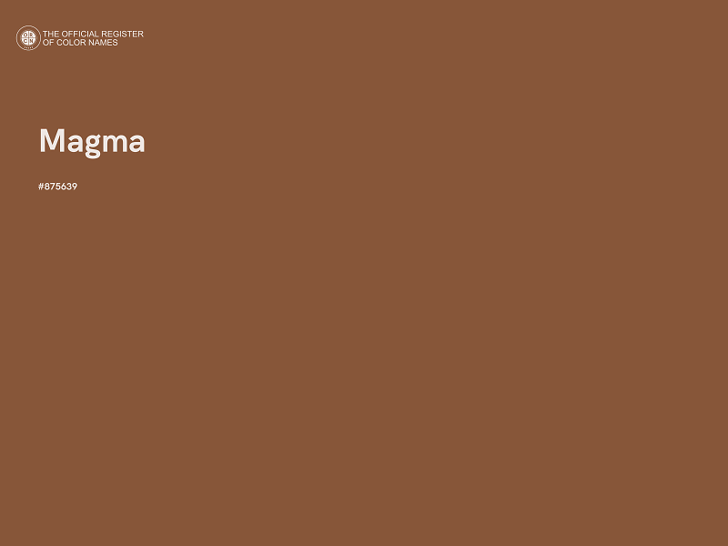 Magma color - #875639 - The Official Register of Color Names