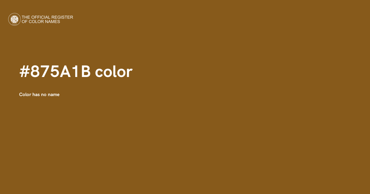 Color #875A1B - The Official Register of Color Names