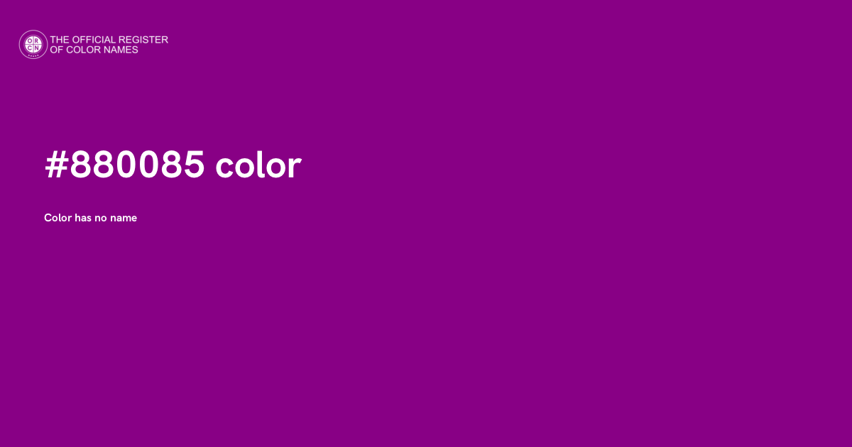 Mardi Gras color - #880085 - The Official Register of Color Names
