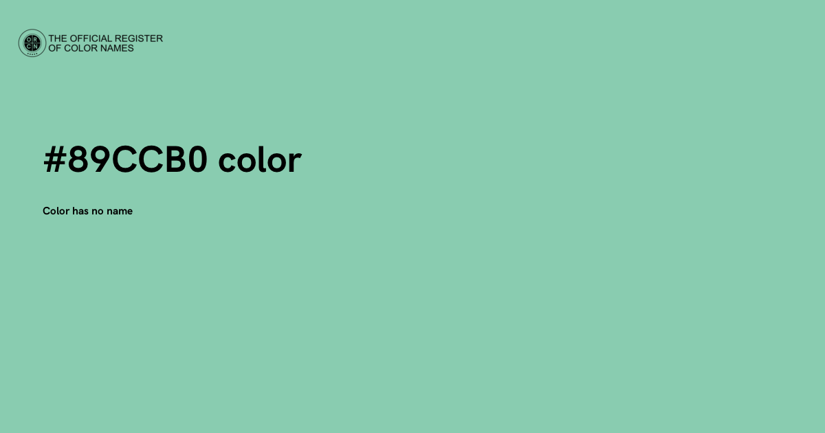 Color #89CCB0 - The Official Register of Color Names