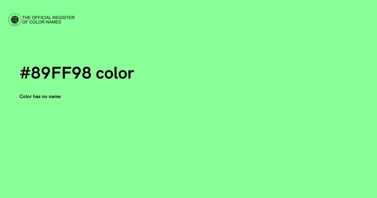 Color #89FF98 - The Official Register of Color Names
